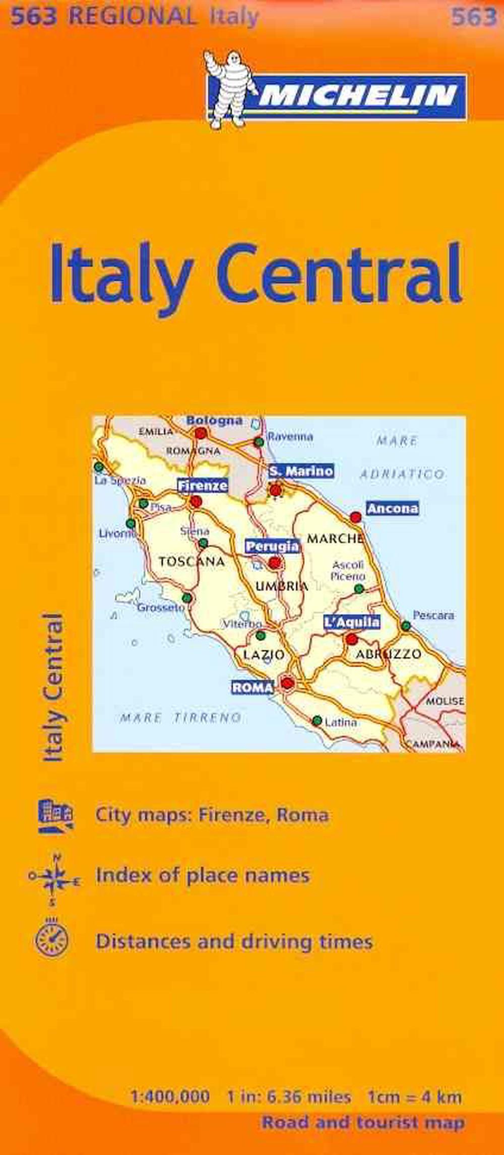 Michelin Italy: Central Map 563 by Michelin Travel & Lifestyle (English ...