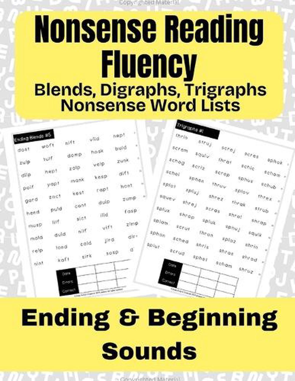 Nonsense Reading Fluency: Blends, Digraphs, Trigraphs Nonsense Word ...